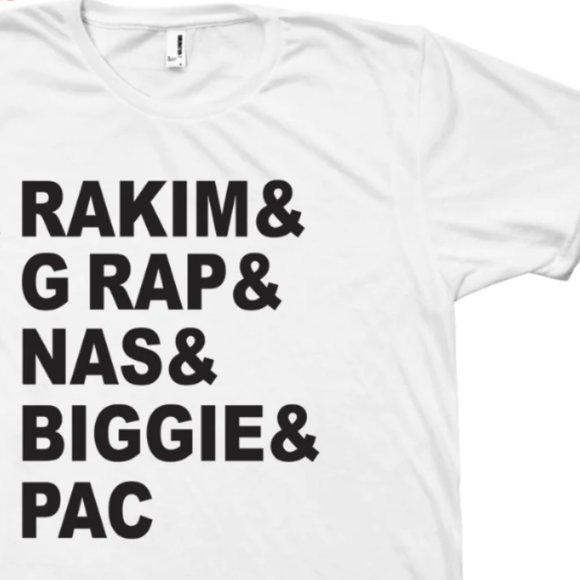 Gildan | Shirts | Rakim Kool G Rap Nas Biggie Pac T Shirt Retro 9s Hip ...